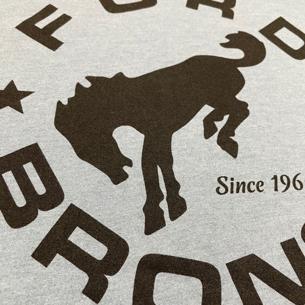 Long Sleeve Hooded Tshirt - Ford Bronco Circle - Flint Blue Heather ...