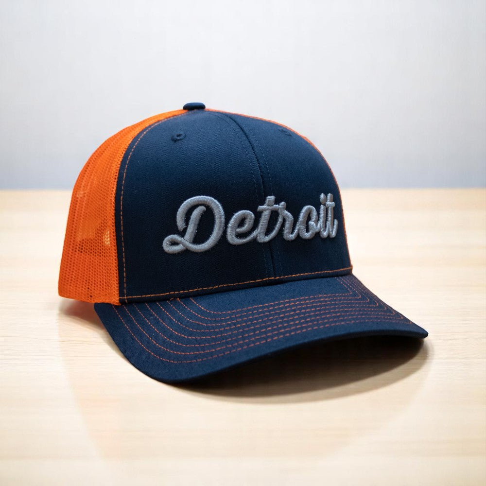 Hat - Detroit Thirsty Navy Orange Richardson Snapback – Pingree Detroit ...