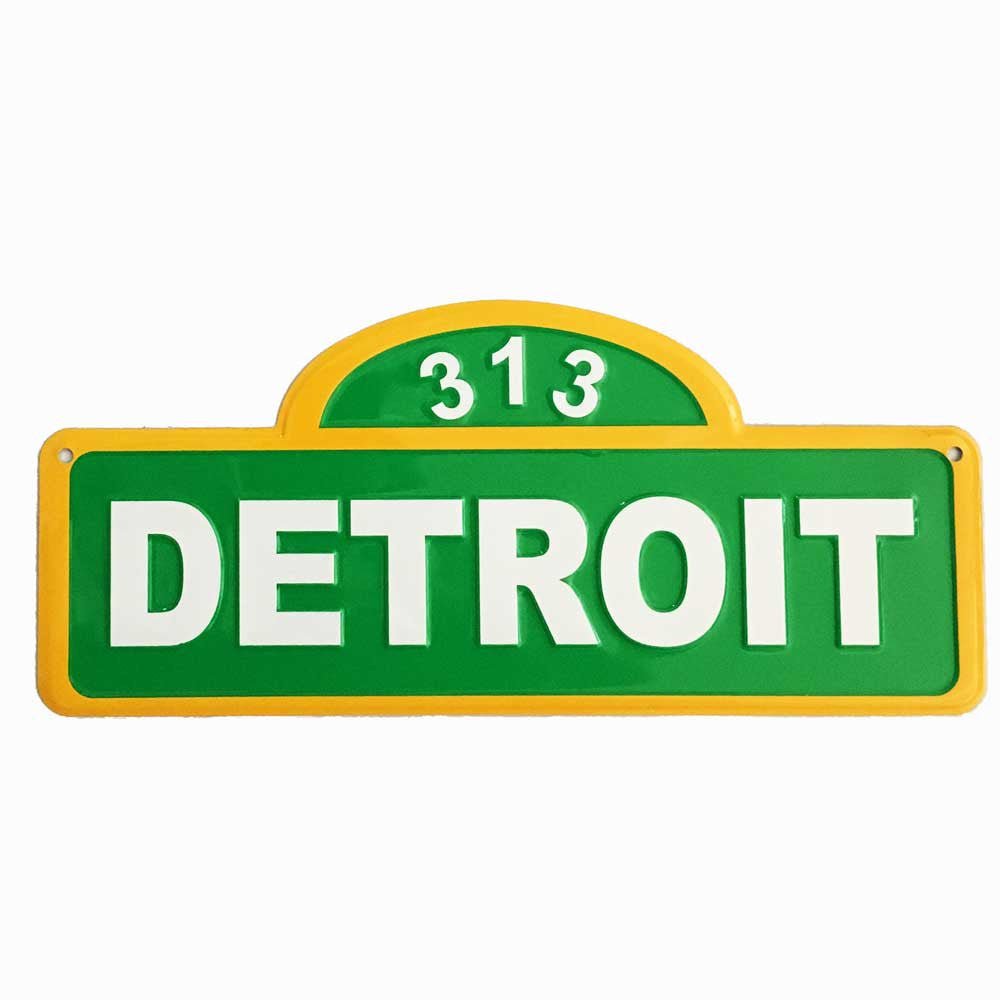 Metal Sign - Detroit 313 Street Sign – Pingree Detroit Metal Sign ...